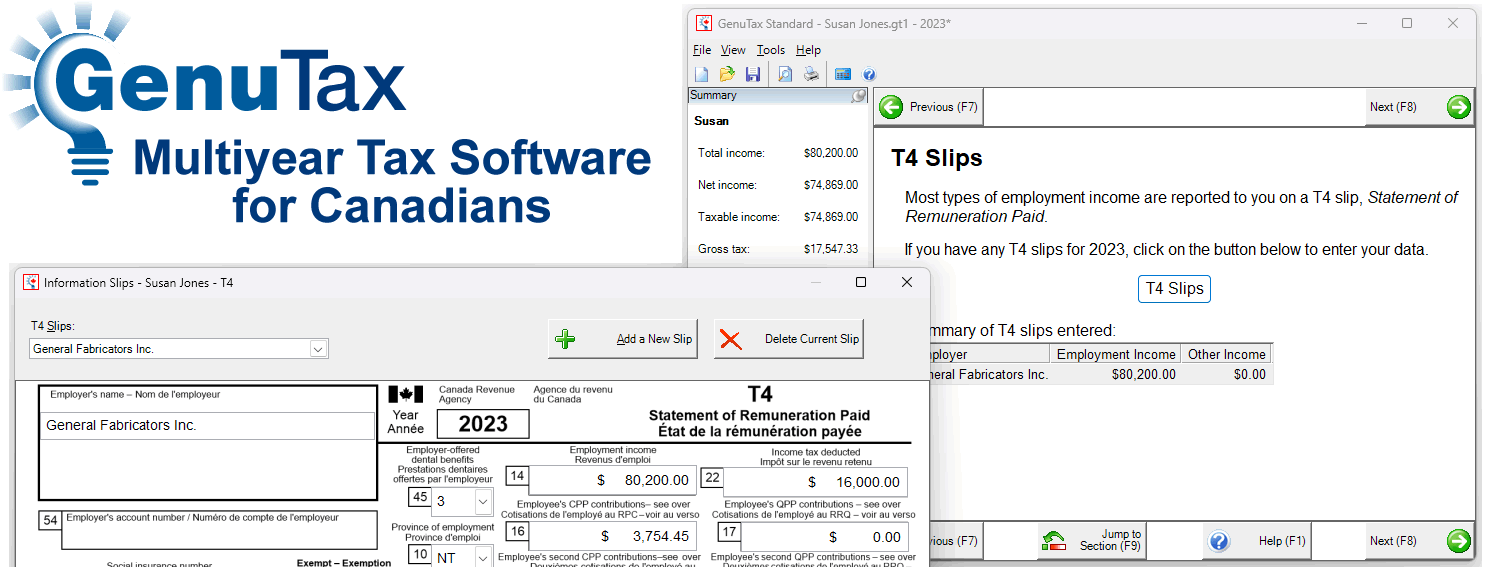 GenuTax Standard - Multiyear Tax Software for Canadians
