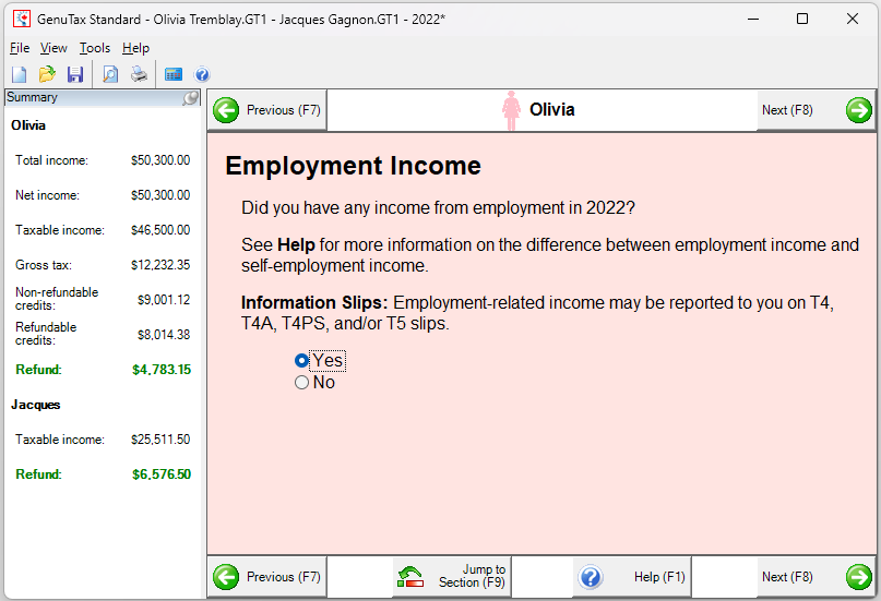 Using the Interview - Program Help - GenuTax Standard