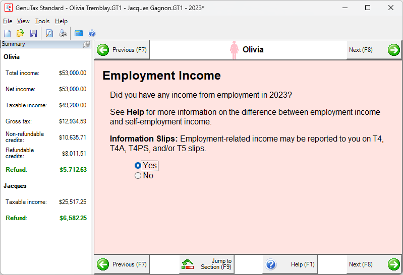 Using the Interview - Program Help - GenuTax Standard