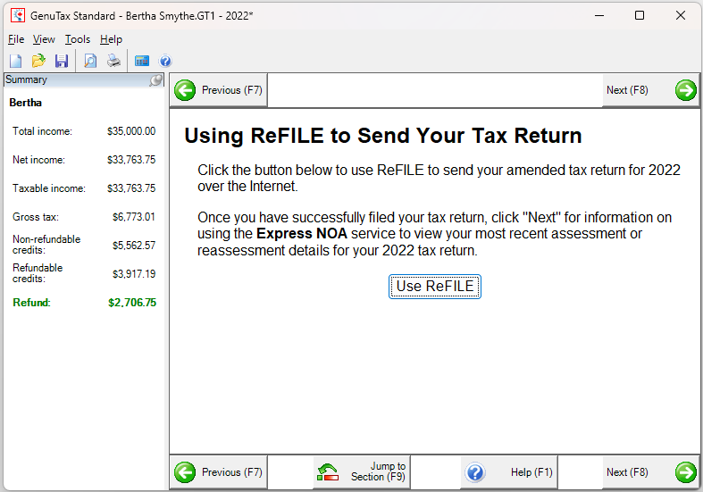 Using ReFILE to Change Your Tax Return - Program Help - GenuTax Standard