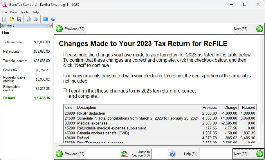 Using ReFILE to Change Your Tax Return - Program Help - GenuTax Standard