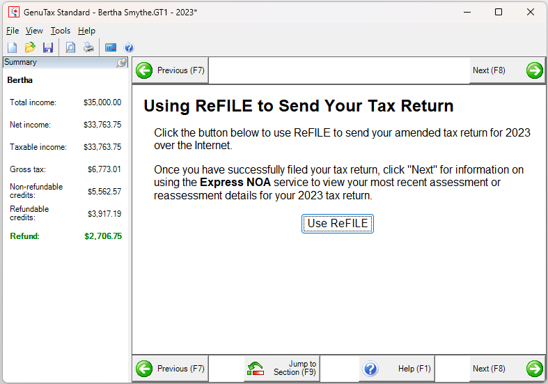 Using ReFILE to Change Your Tax Return - Program Help - GenuTax Standard