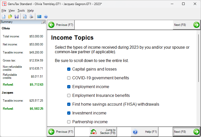 Using the Interview - Program Help - GenuTax Standard