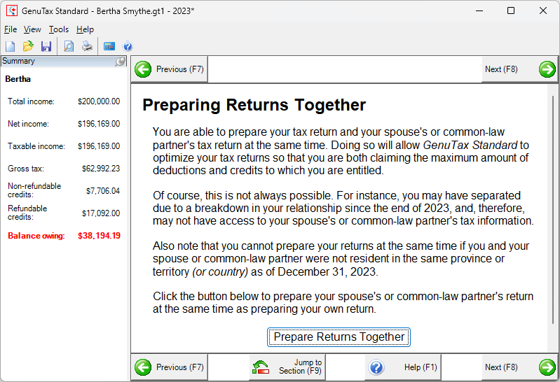 Using the Interview - Program Help - GenuTax Standard